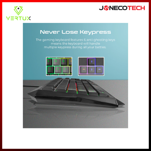 Radiance Ergonomic Backlit Wired Gaming Keyboard – Joneco Tech