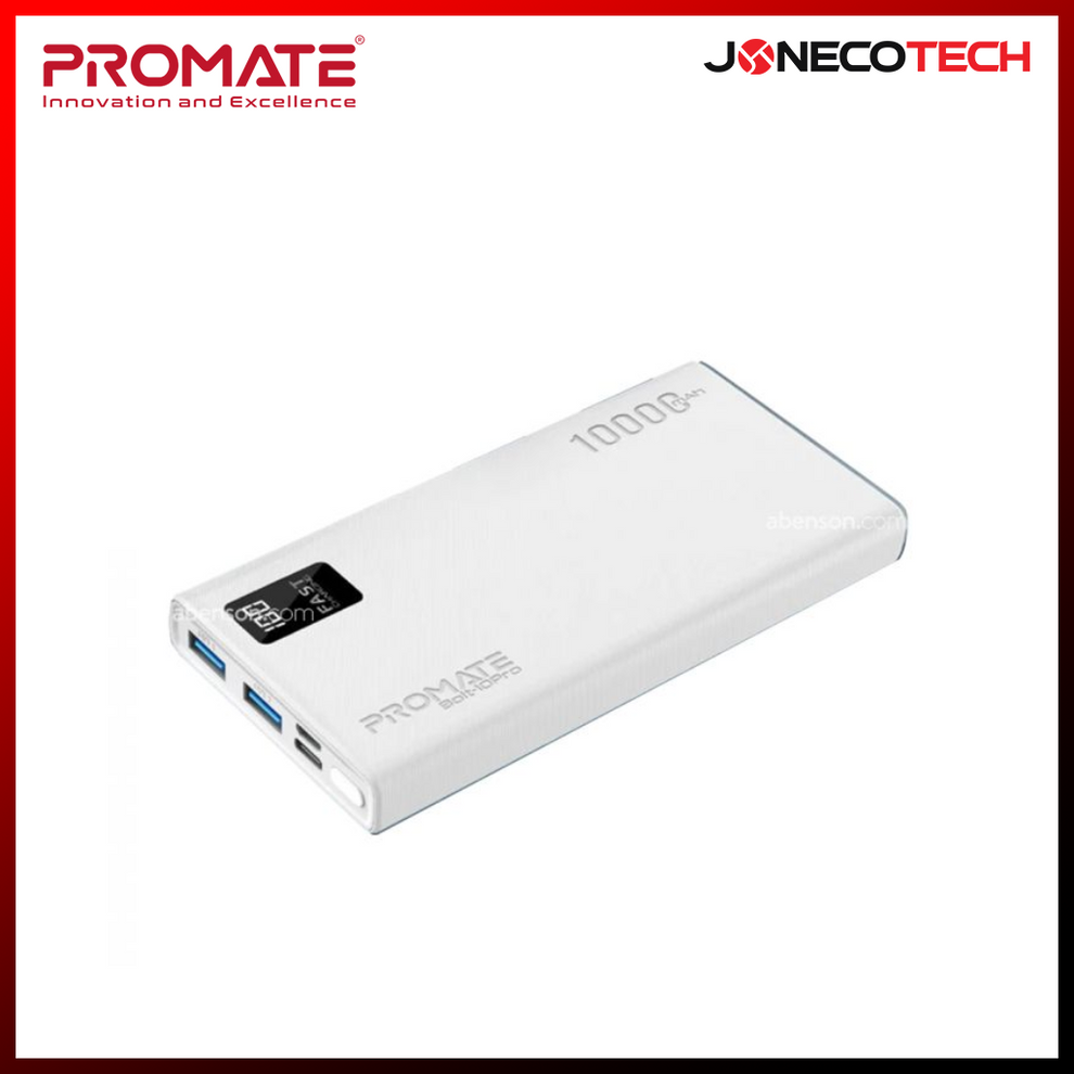 Promate BOLT-10 10000 mAh Powerbank White – Joneco Tech