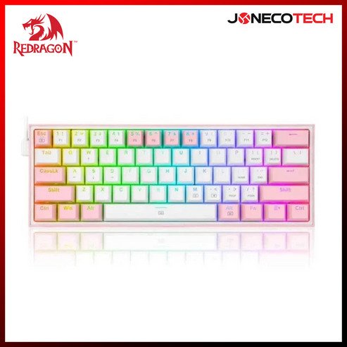 REDRAGON (K617-RGB) FIZZ WHITE-PINK RED SWITCH WIRED GAMING – Joneco Tech